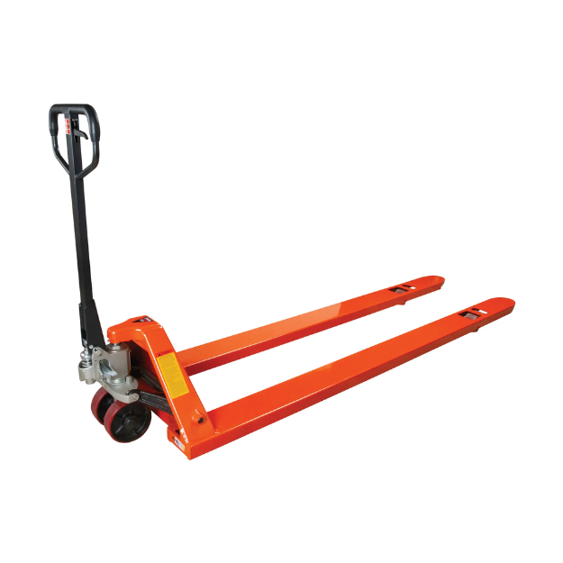 8' Long Fork Hydraulic Pallet Jack Truck, 96" L x 27" W, 4400 lbs. Cap ...